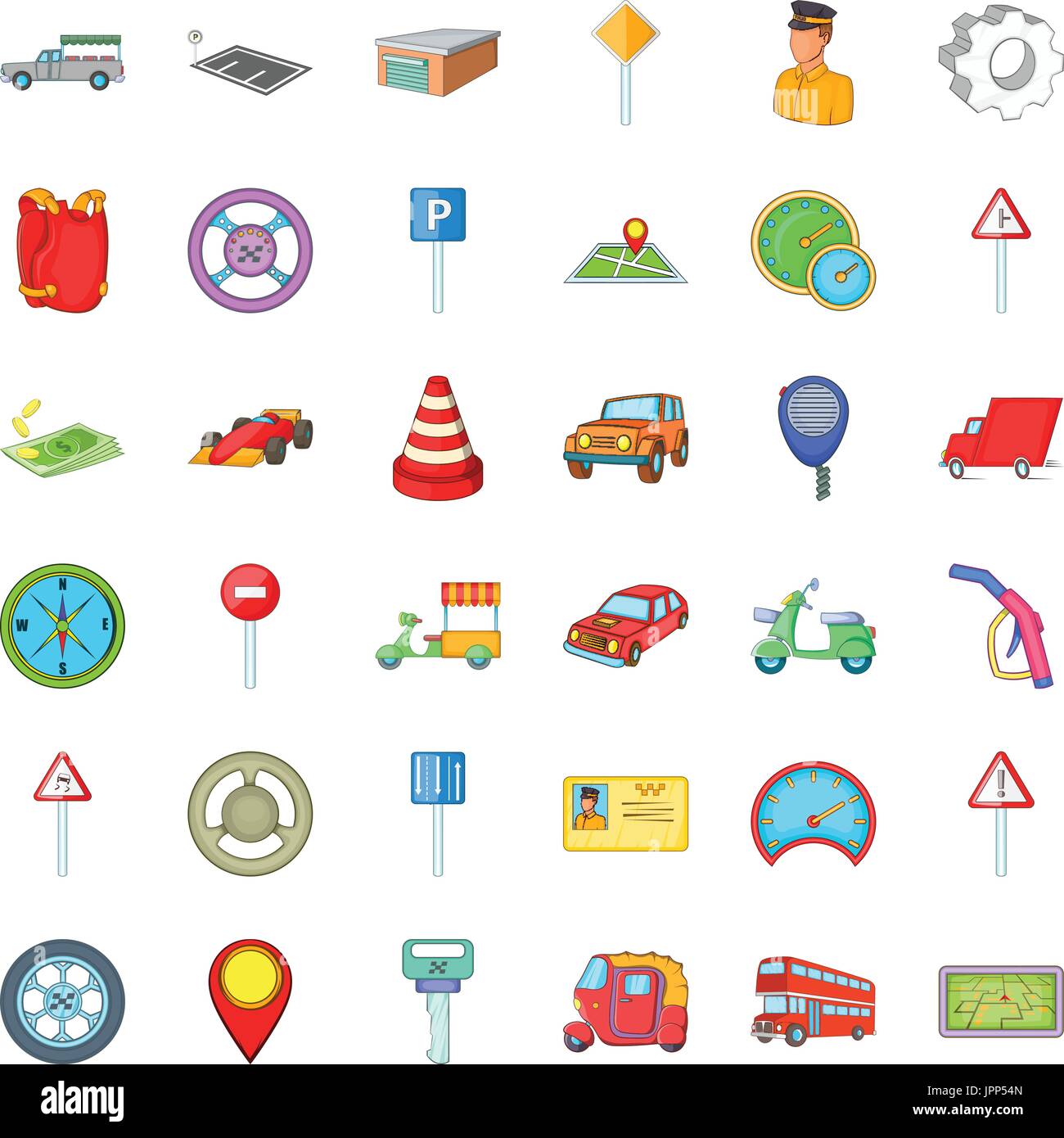 Car icons set, cartoon style Stock Vector Image & Art - Alamy