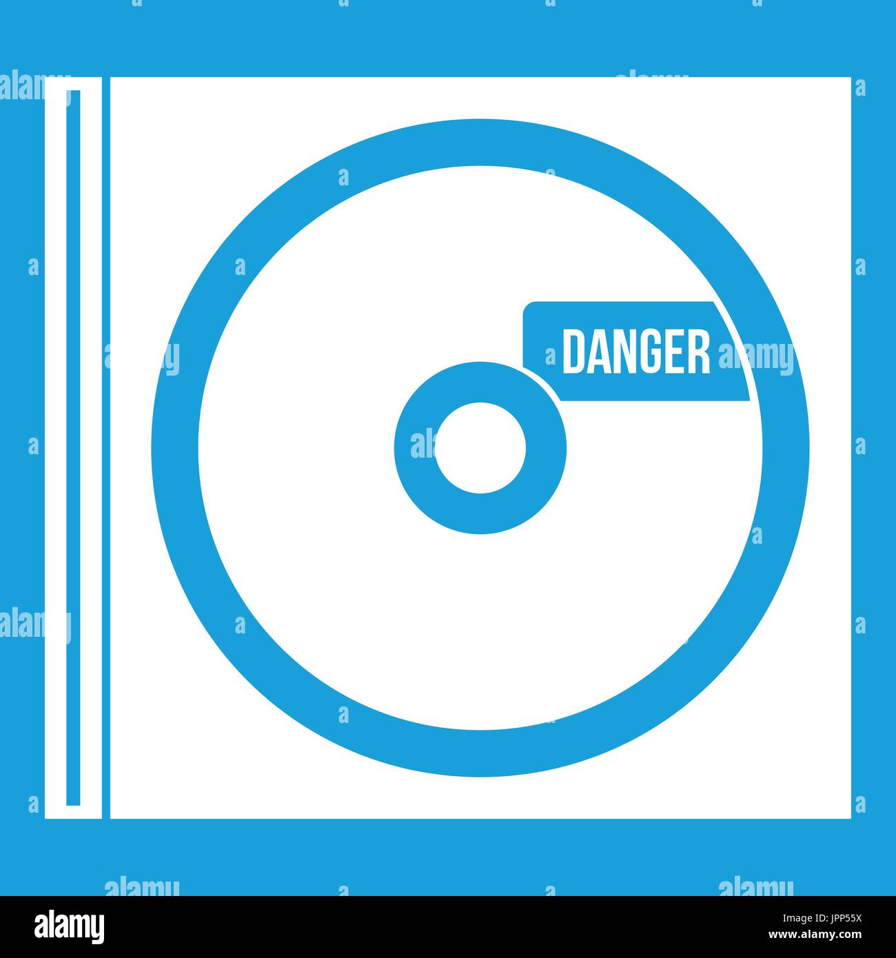 CD with danger lettering icon white Stock Vector Image & Art - Alamy