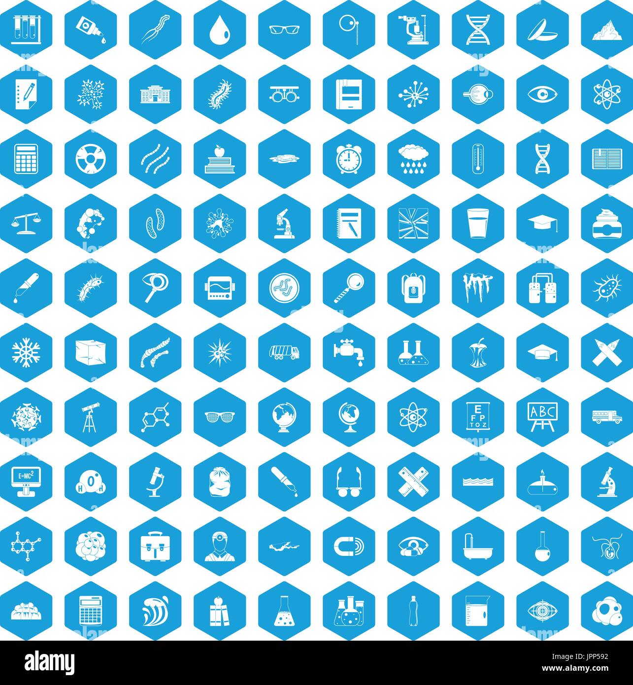 100 microscope icons set blue Stock Vector Image & Art - Alamy
