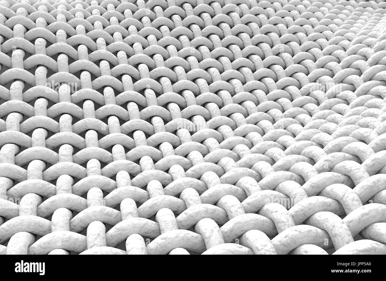 Close up look at interlaced fiber, curved fiber in rough surface, 3d ...