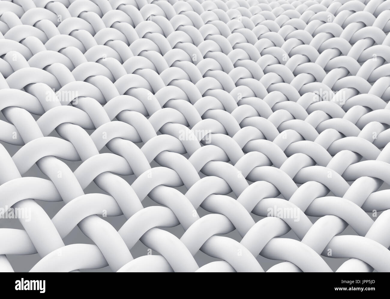 Close up look at interlaced fiber, curved fiber with smooth surface, 3d ...