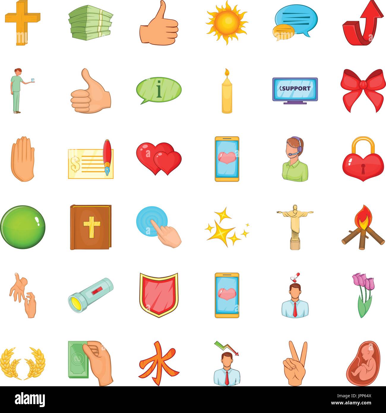 Care help icons set, cartoon style Stock Vector Image & Art - Alamy