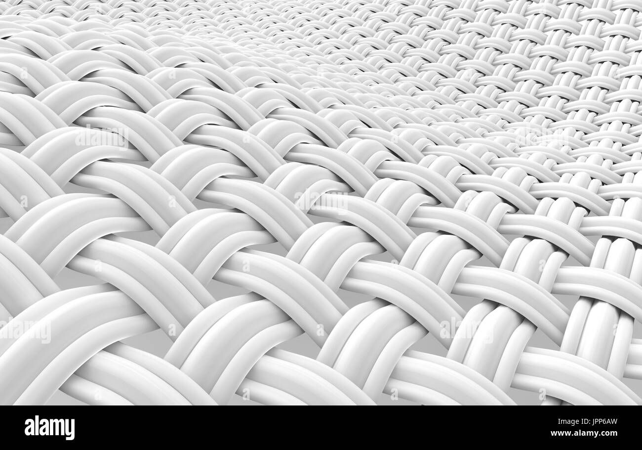 Close up look at interlaced fiber, curved fiber constructed with plural ...