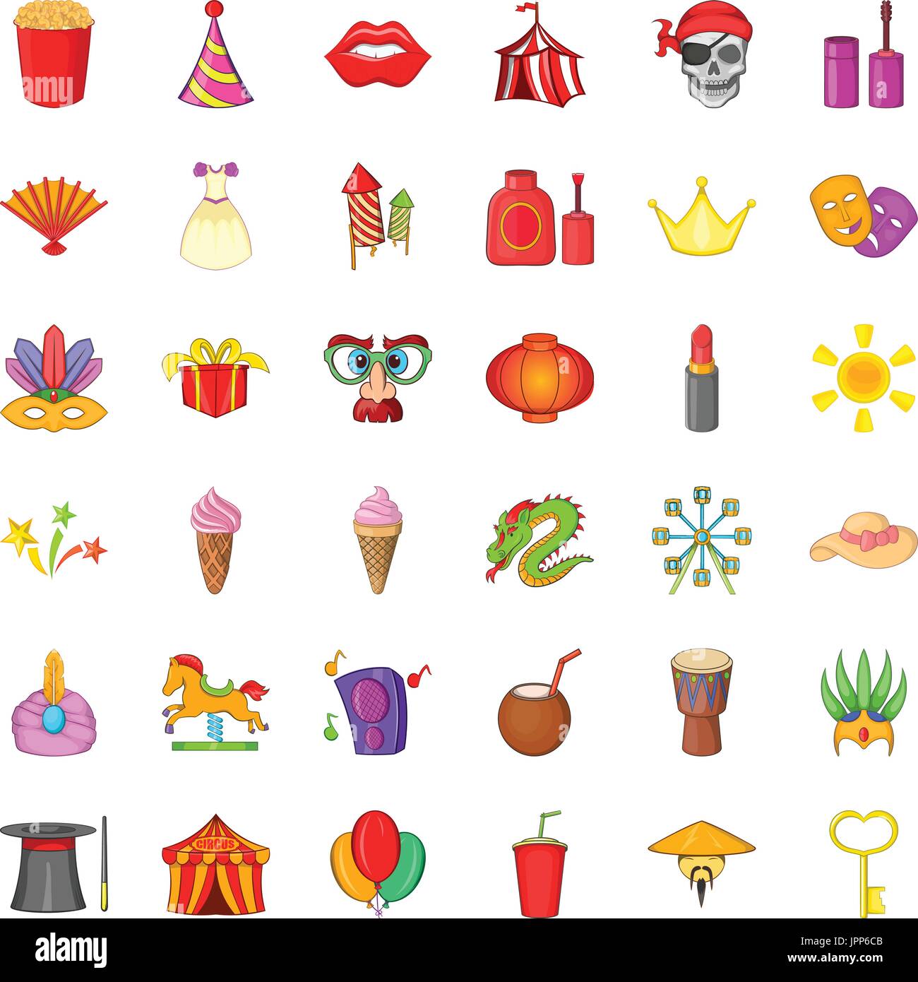 Circus icons set, cartoon style Stock Vector Image & Art - Alamy