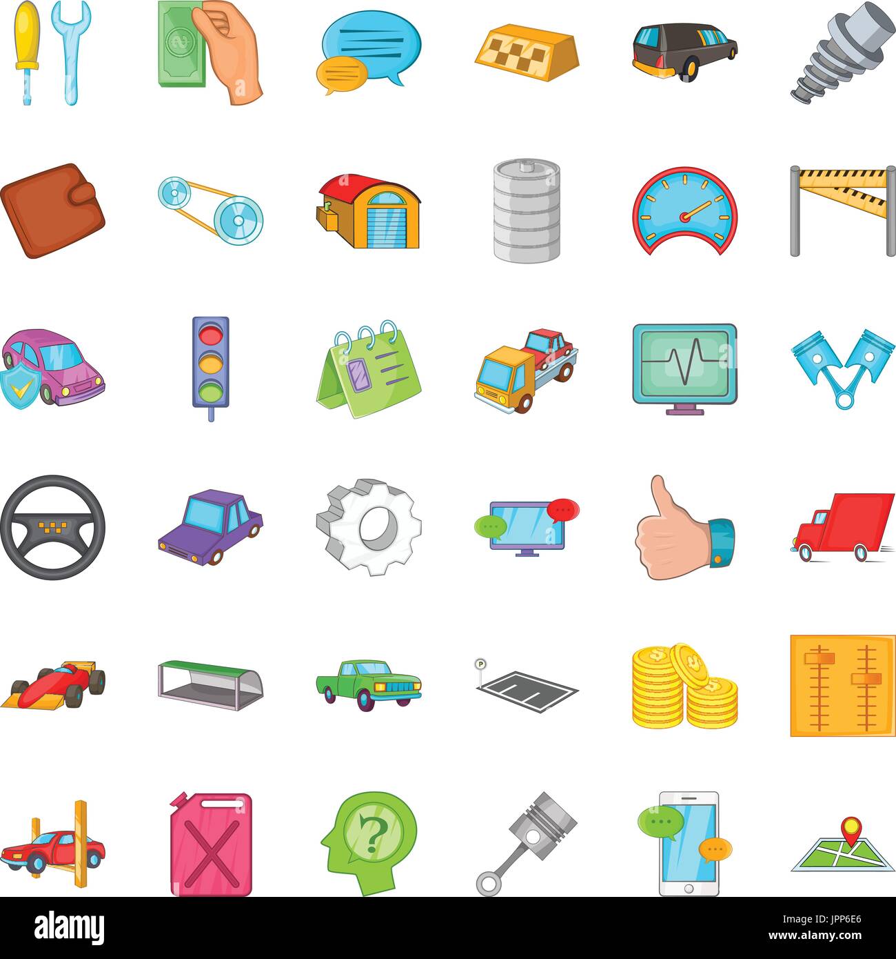 Car repair icons set, cartoon style Stock Vector Image & Art - Alamy