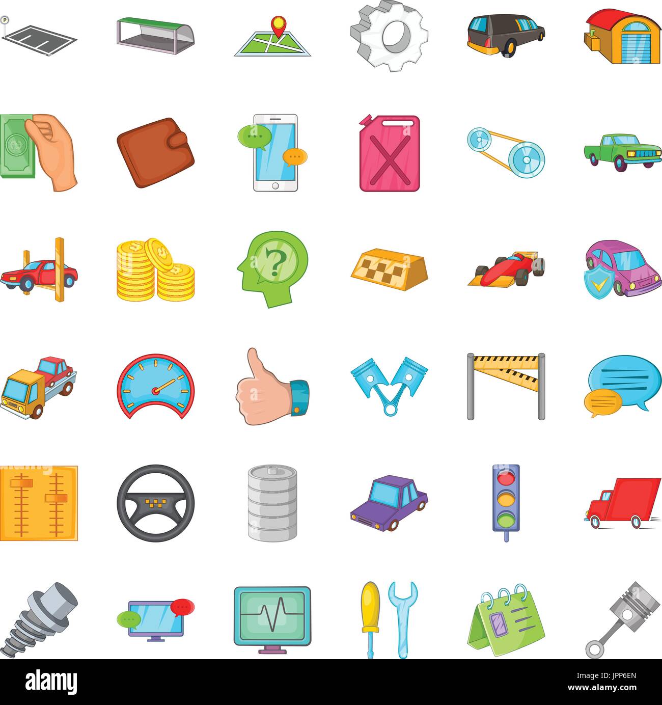 Auto repair icons set, cartoon style Stock Vector Image & Art - Alamy