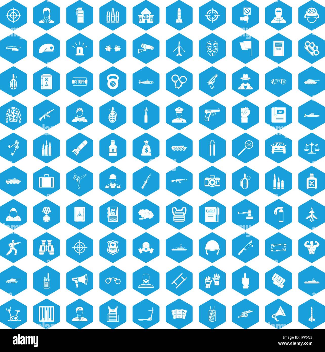 100 officer icons set blue Stock Vector Image & Art - Alamy