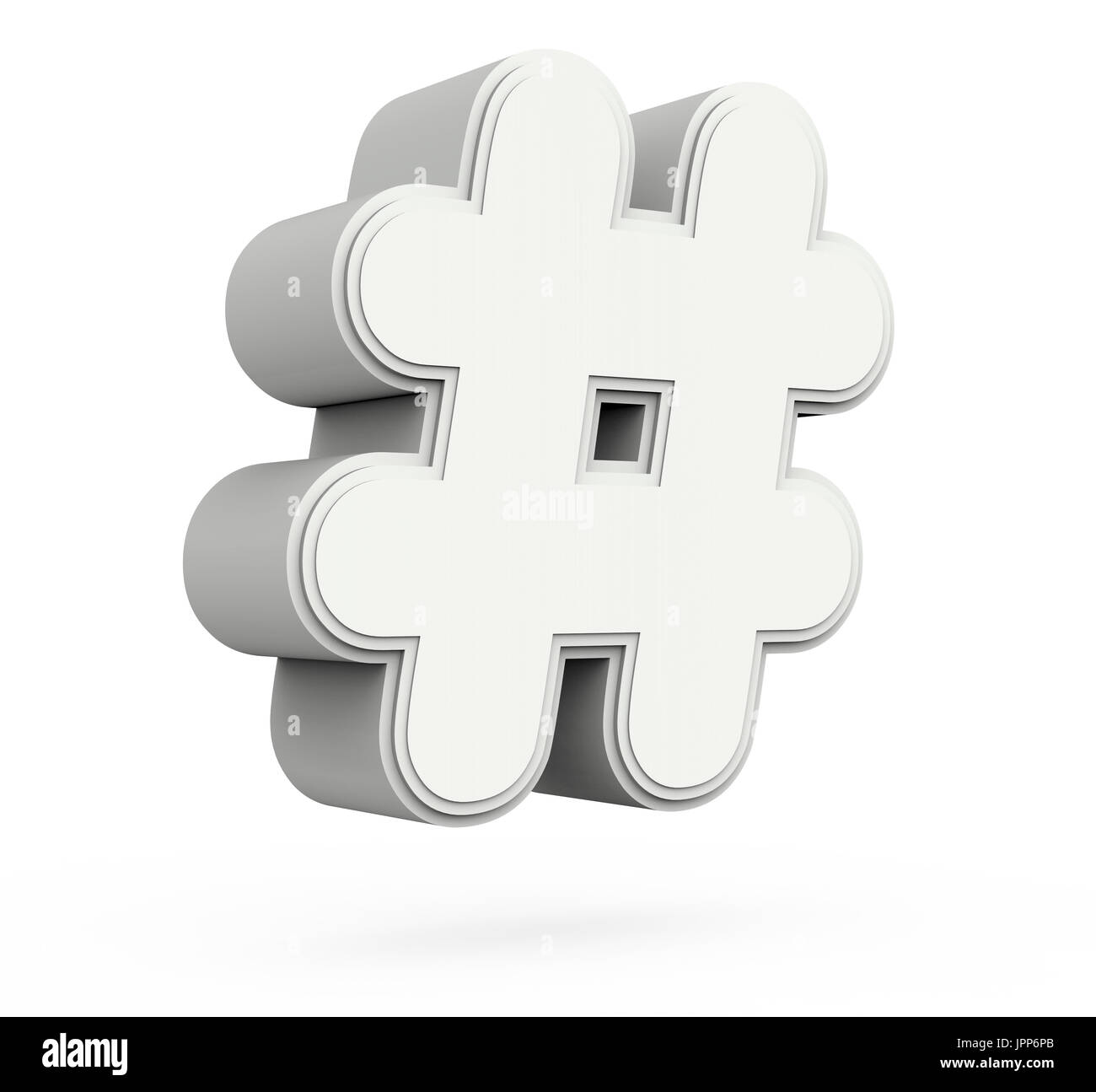left tilt gray hashtag mark, 3D rendering graphic isolated on white ...