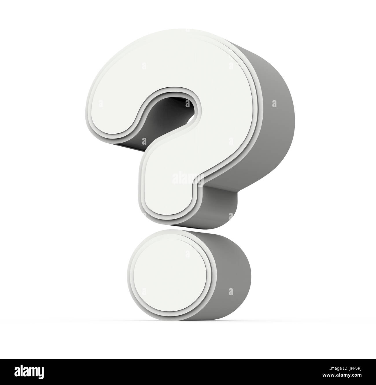 gray question mark, 3D rendering graphic isolated on white background ...