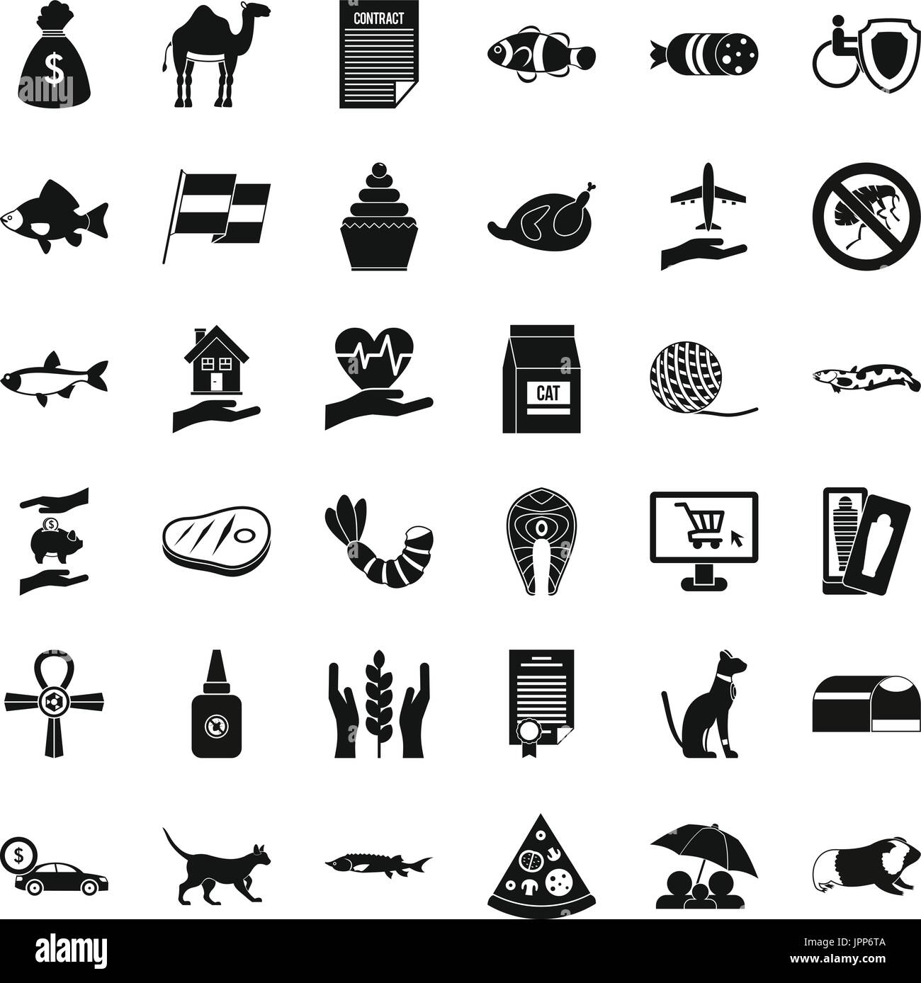 Domestic cat icons set, simple style Stock Vector Image & Art - Alamy