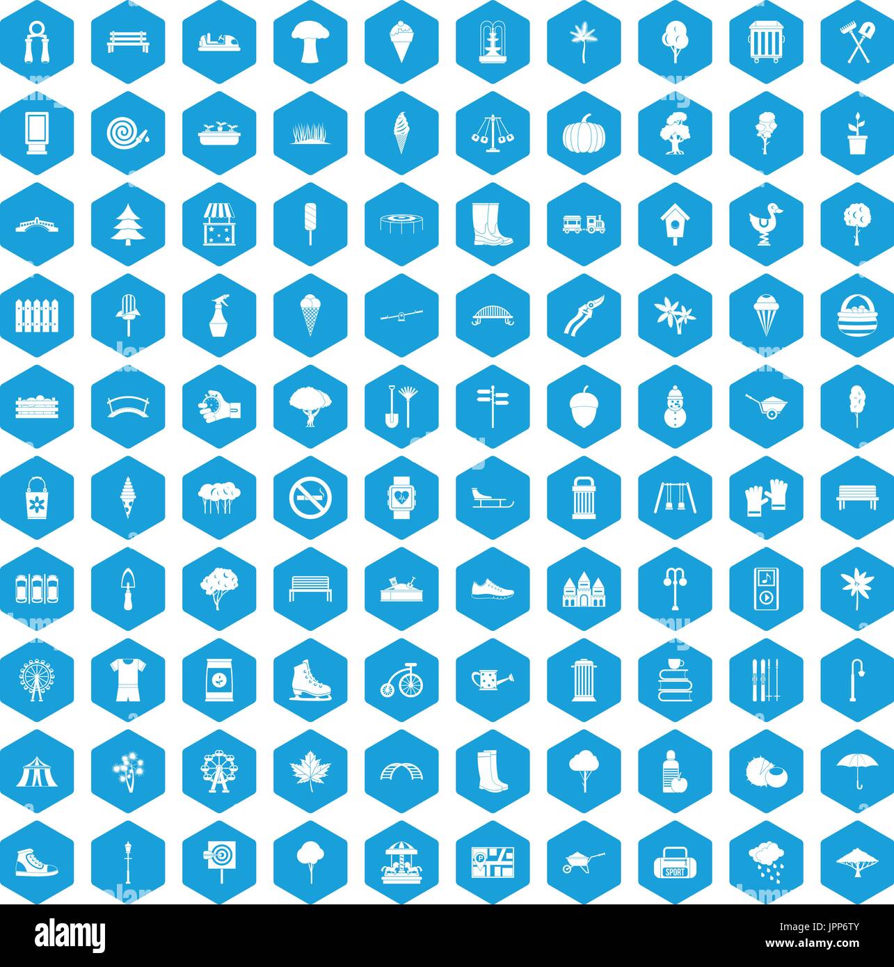 100 park icons set blue Stock Vector Image & Art - Alamy