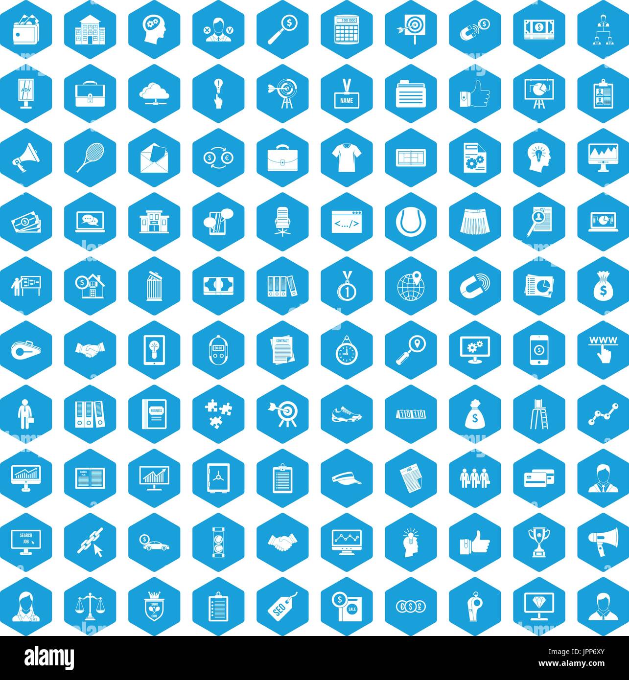 100 partnership icons set blue Stock Vector Image & Art - Alamy