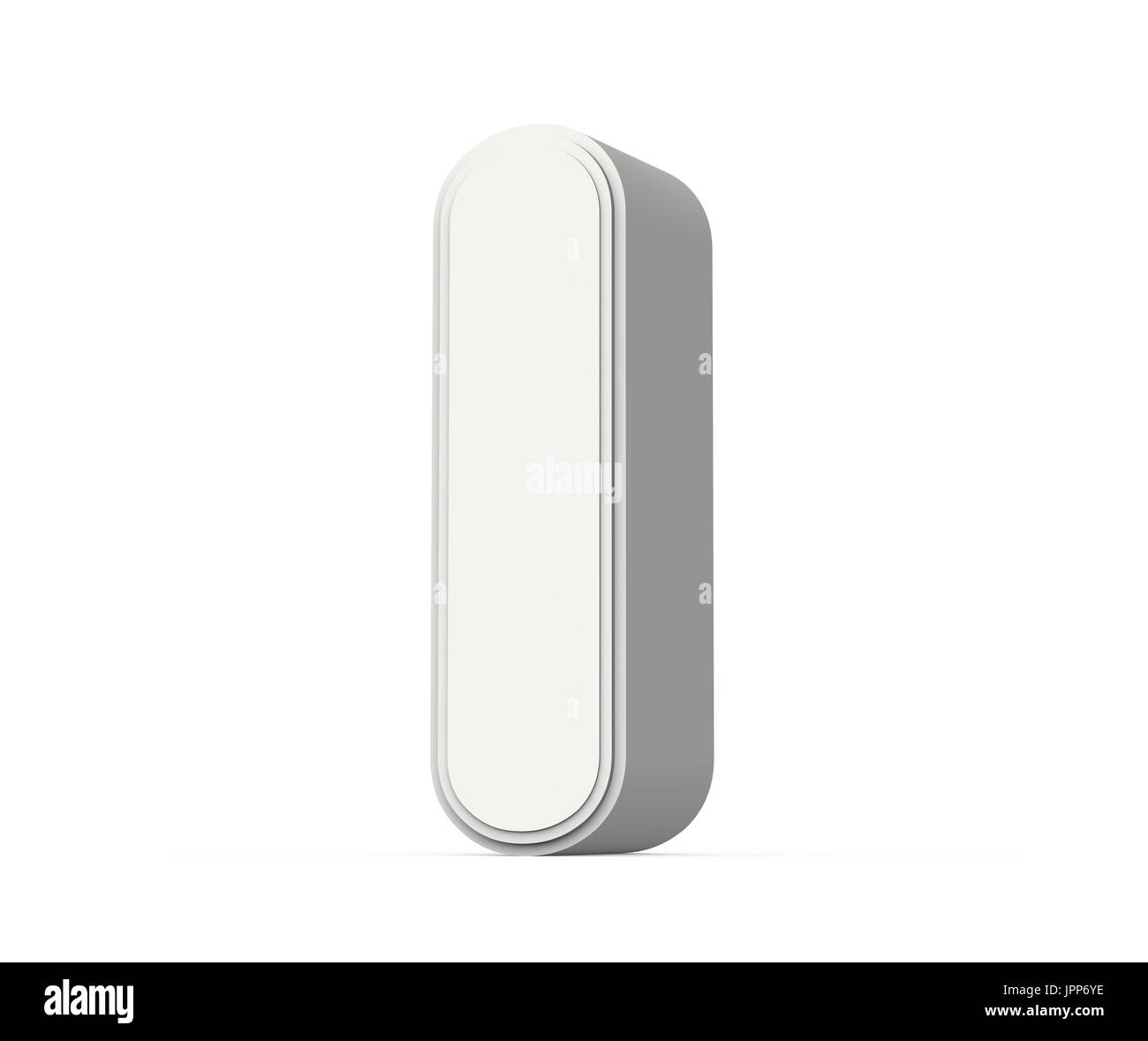 right tilt white letter I, 3D rendering graphic isolated on white ...