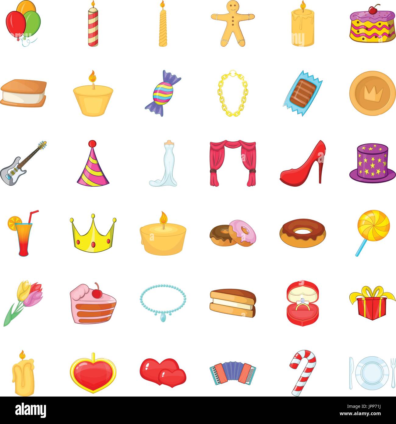 Decoration icons set, cartoon style Stock Vector Image & Art - Alamy