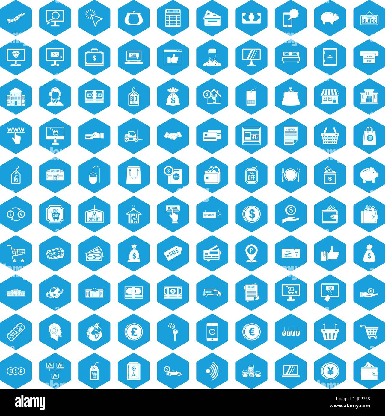 100 payment icons set blue Stock Vector Image & Art - Alamy