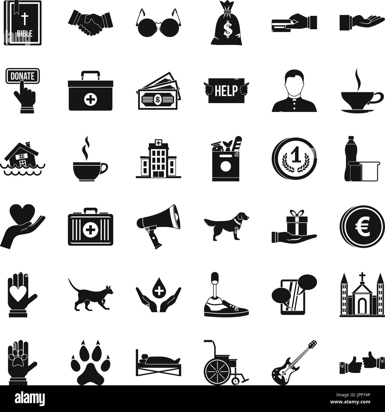 Helping icons set, simple style Stock Vector Image & Art - Alamy