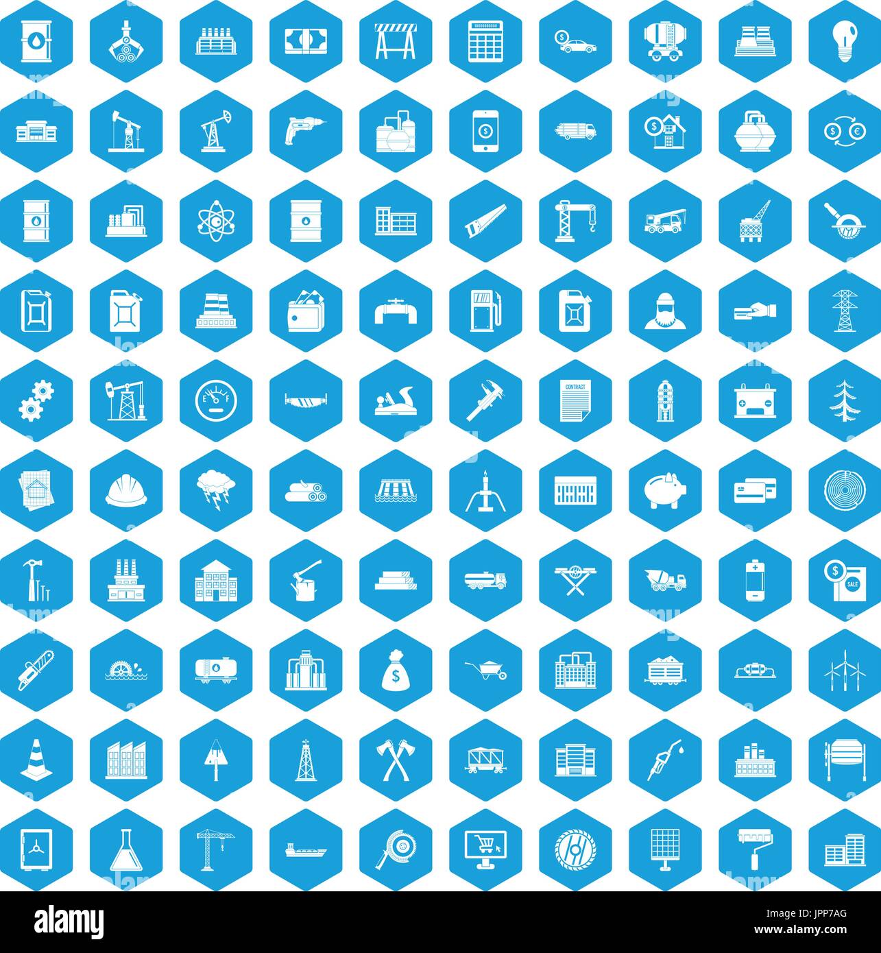 100 plant icons set blue Stock Vector Image & Art - Alamy