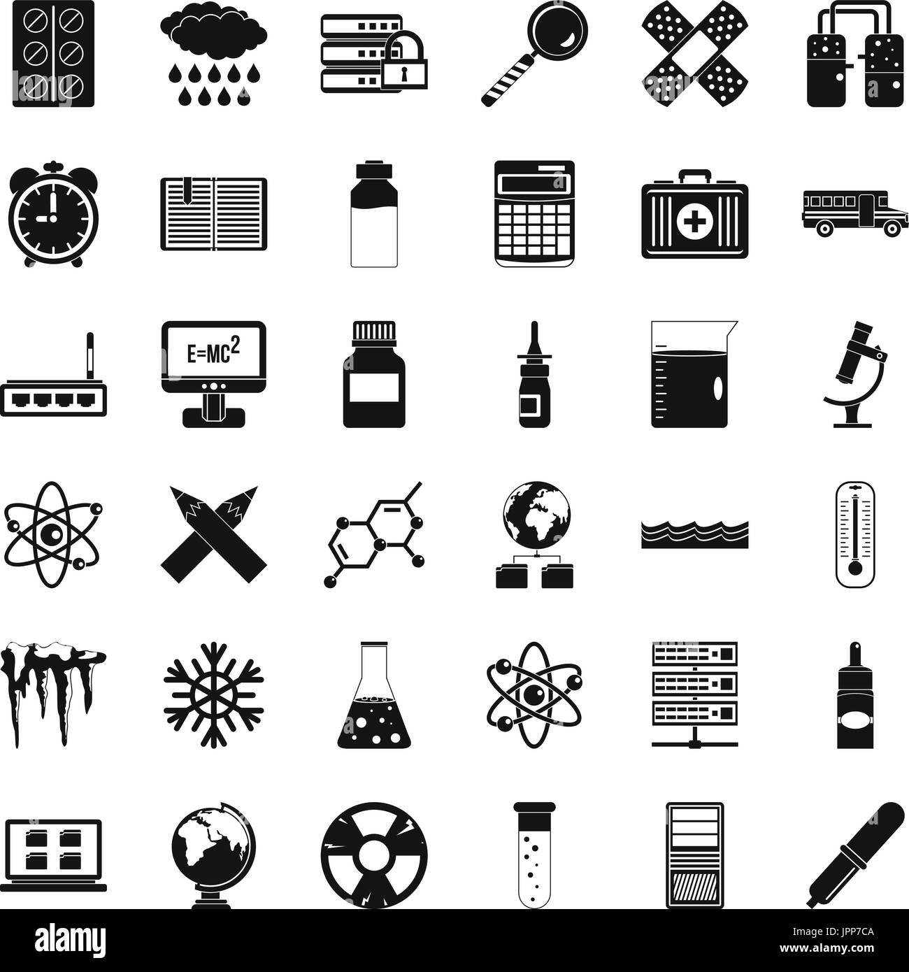 Science icons set, simple style Stock Vector Image & Art - Alamy