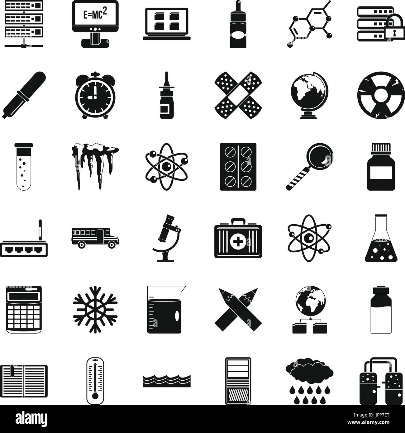 Chemistry icons set, simple style Stock Vector Image & Art - Alamy