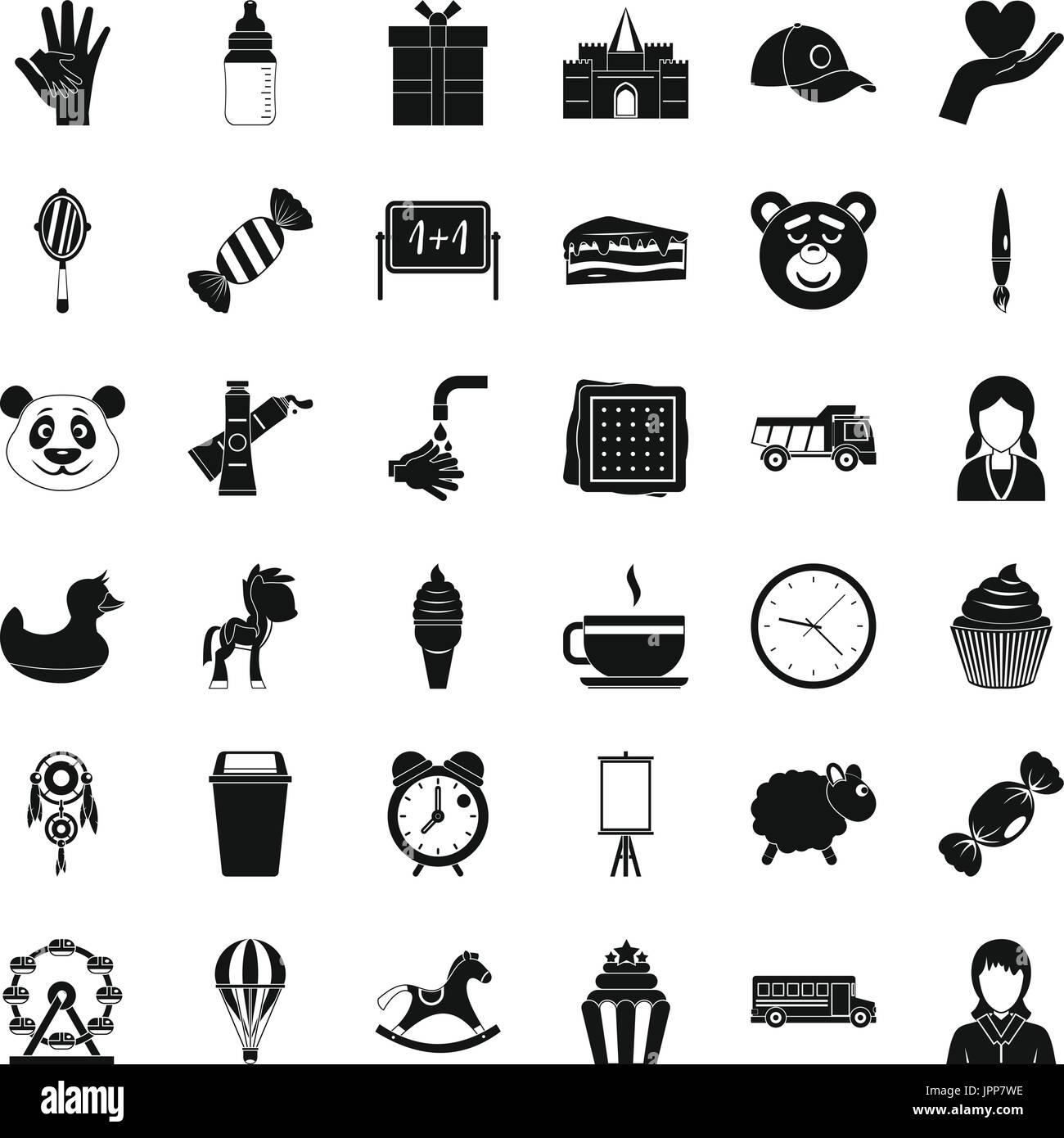 Child center icons set, simple style Stock Vector Image & Art - Alamy