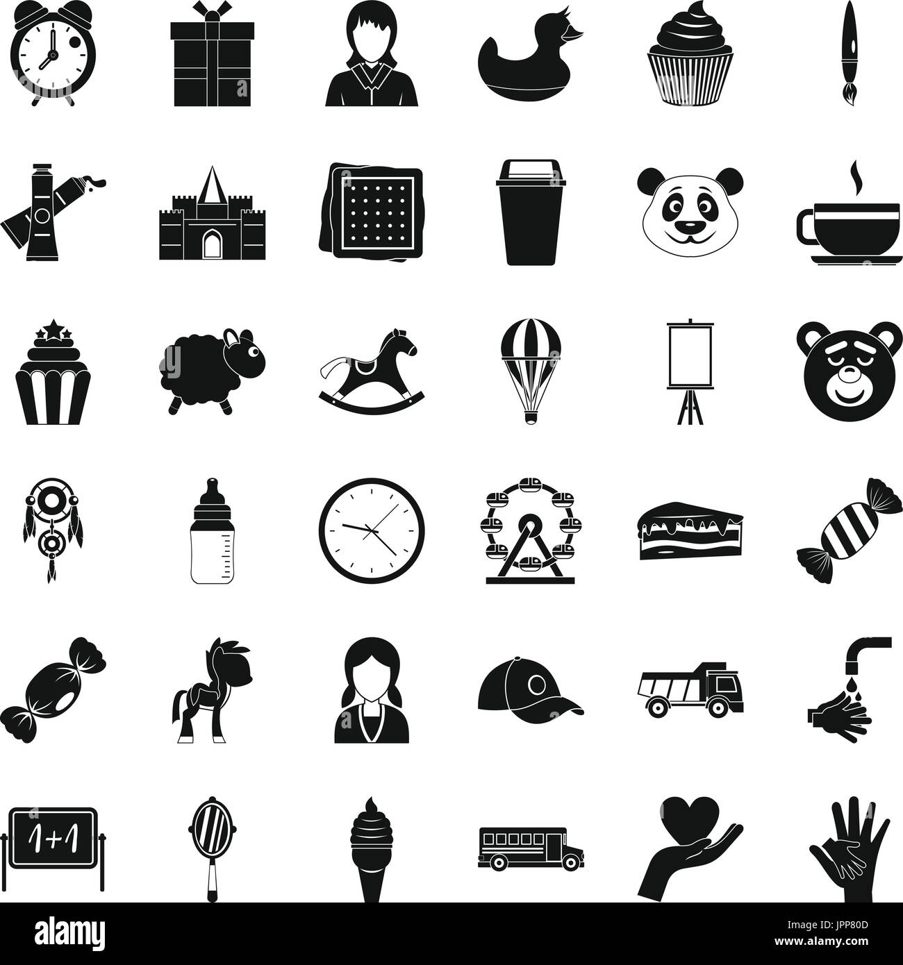 Playing center icons set, simple style Stock Vector Image & Art - Alamy