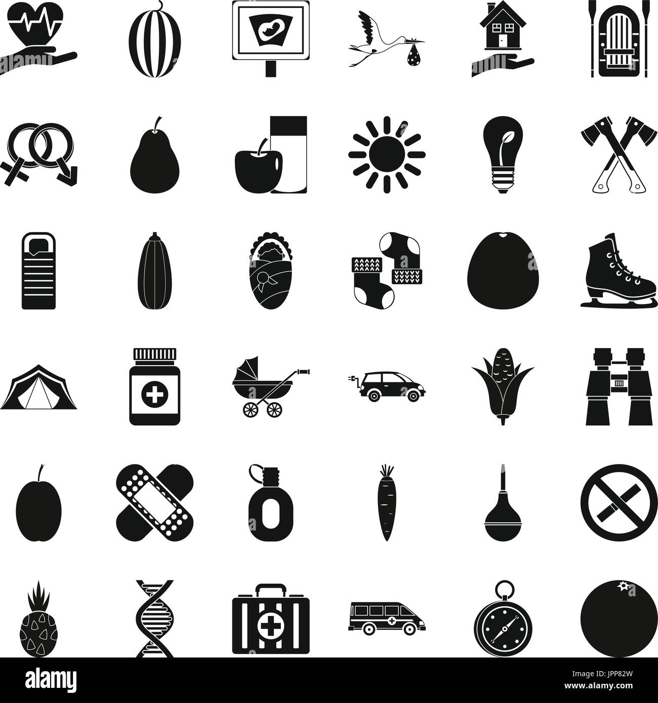 Child care icons set, simple style Stock Vector Image & Art - Alamy