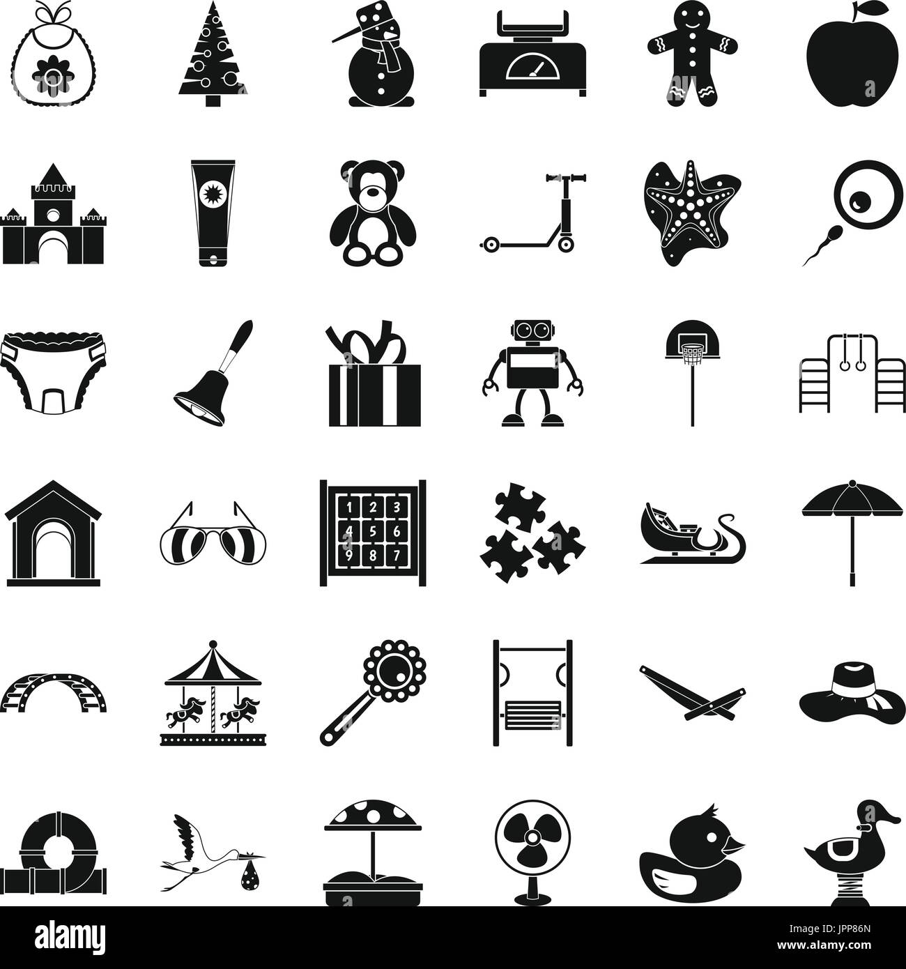 Happy childhood icons set, simple style Stock Vector Image & Art - Alamy