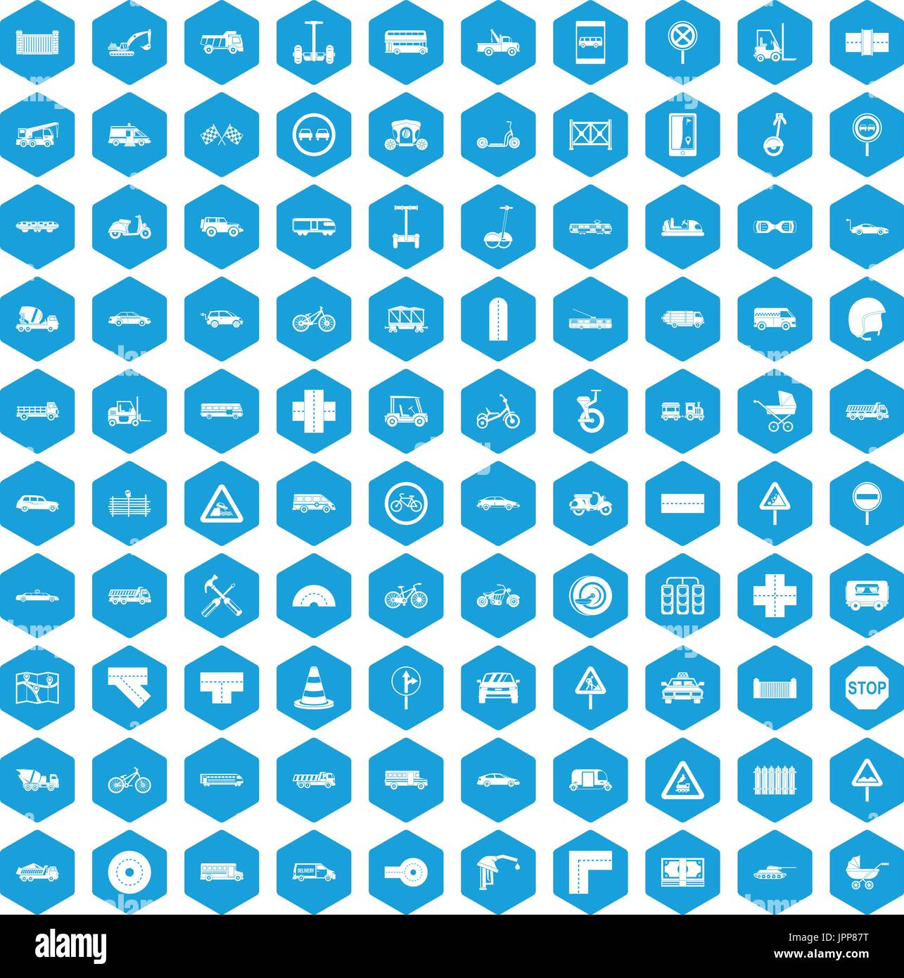 100 road icons set blue Stock Vector Image & Art - Alamy