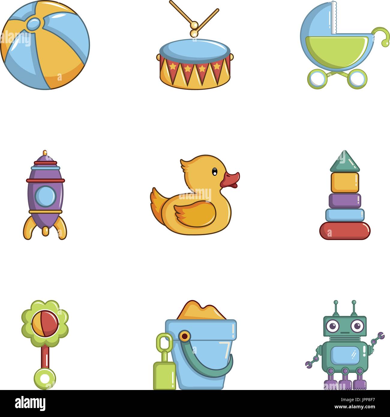 Child many toys Stock Vector Images - Alamy