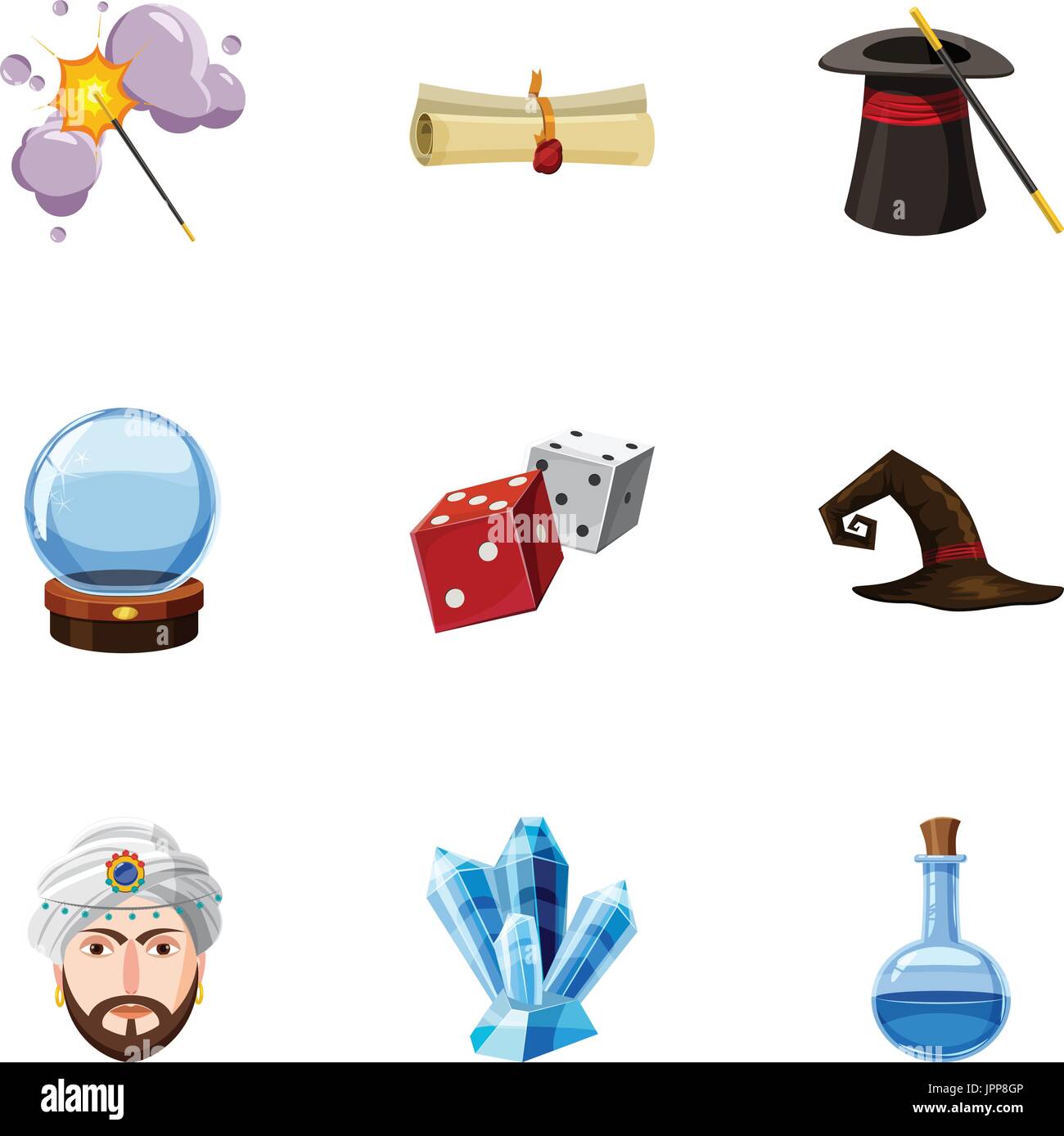 Magic show icons set, cartoon style Stock Vector Image & Art - Alamy