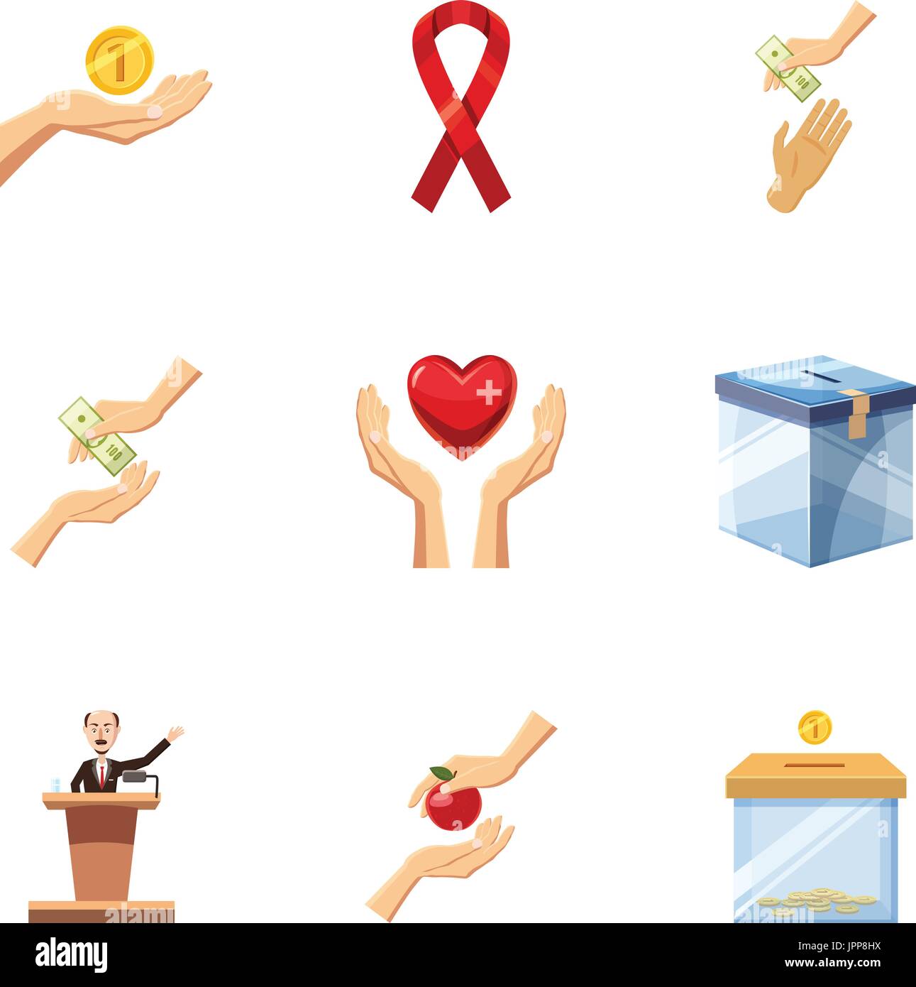 Charity event icons set, cartoon style Stock Vector Image & Art - Alamy