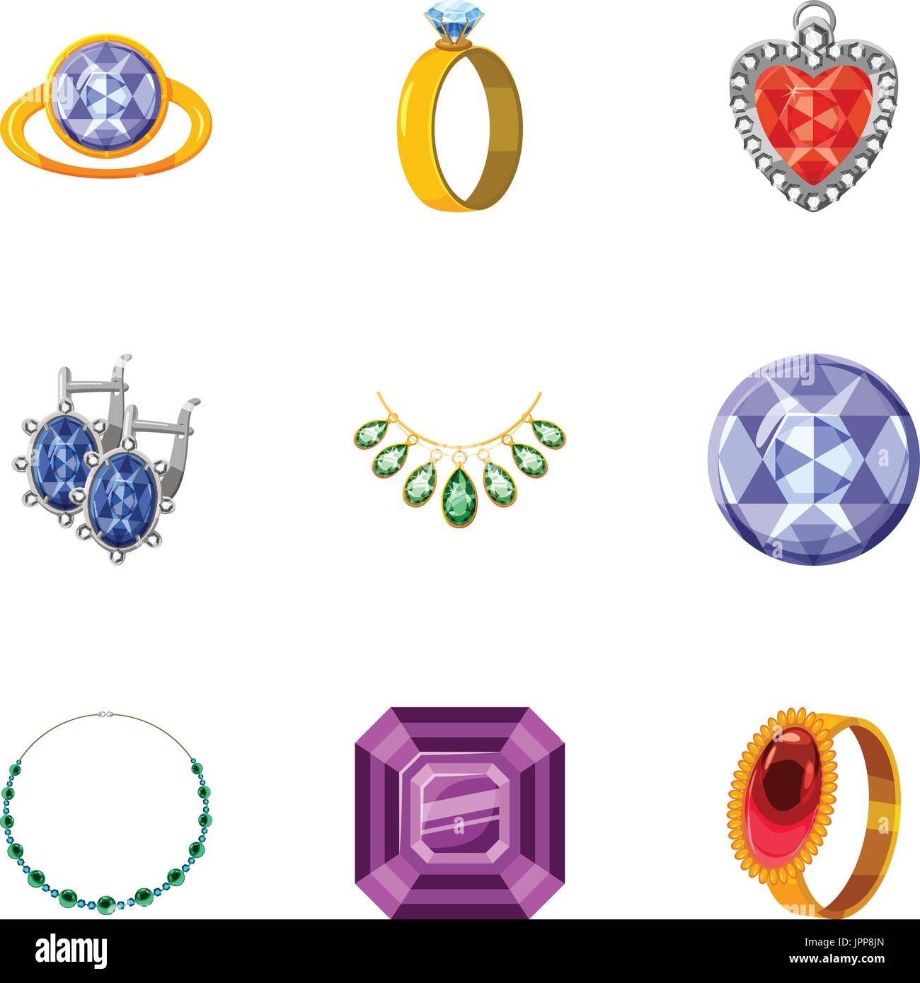 Imitation jewelry icons set, cartoon style Stock Vector Image & Art - Alamy