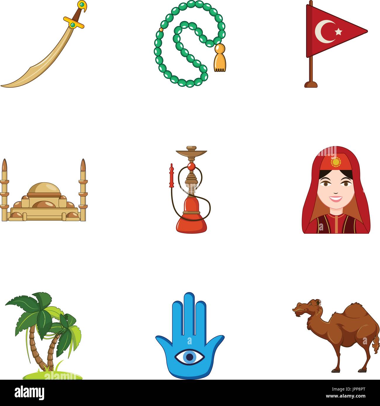 Turkey travel icons set, cartoon style Stock Vector Image & Art - Alamy