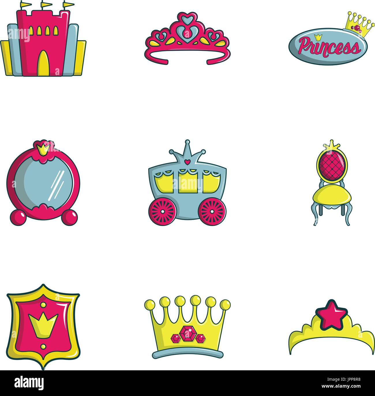Princess things icons set, flat style Stock Vector Image & Art - Alamy