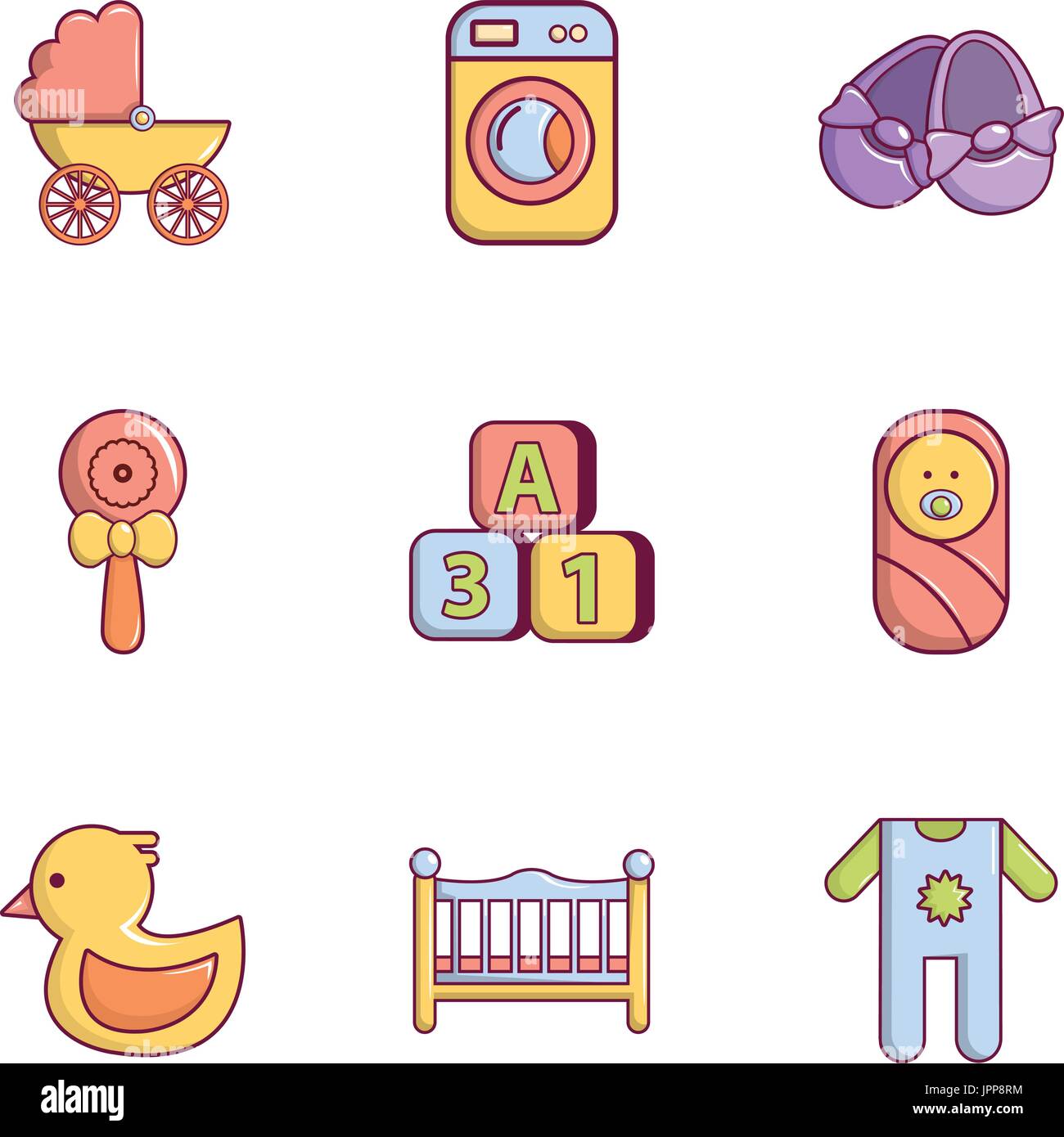 Baby born icons set, flat style Stock Vector Image & Art - Alamy