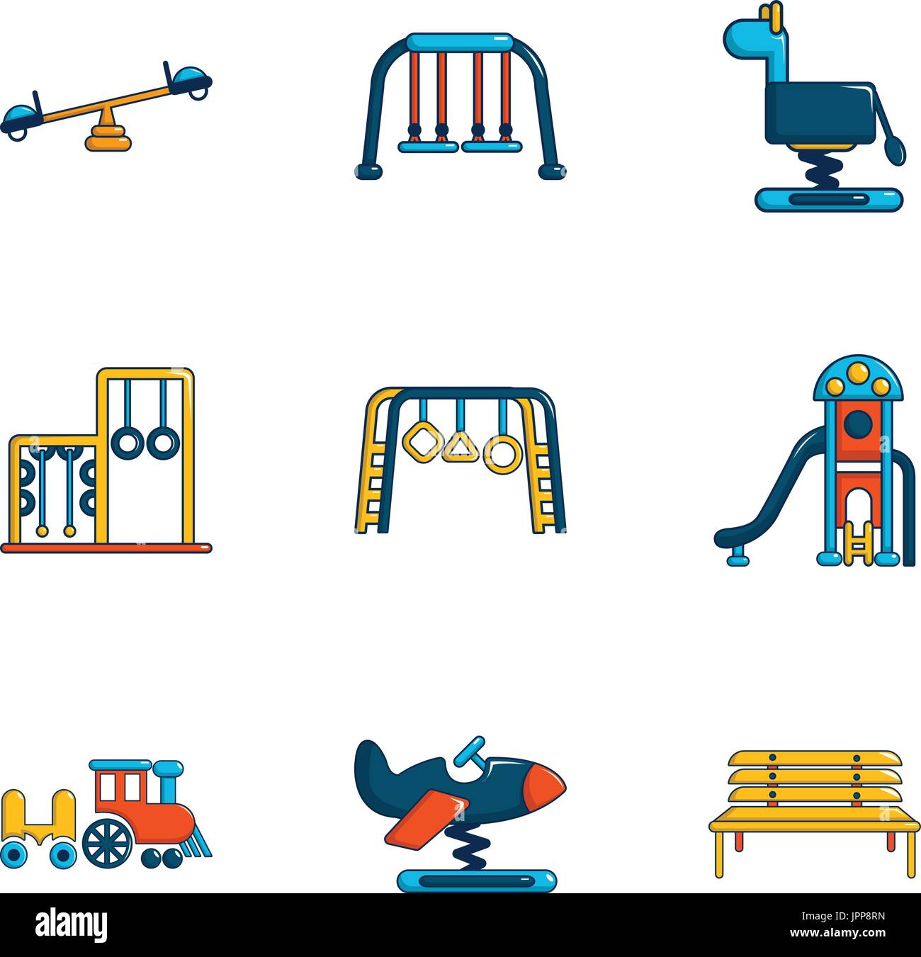 Outdoor sports ground icons set, flat style Stock Vector Image & Art ...