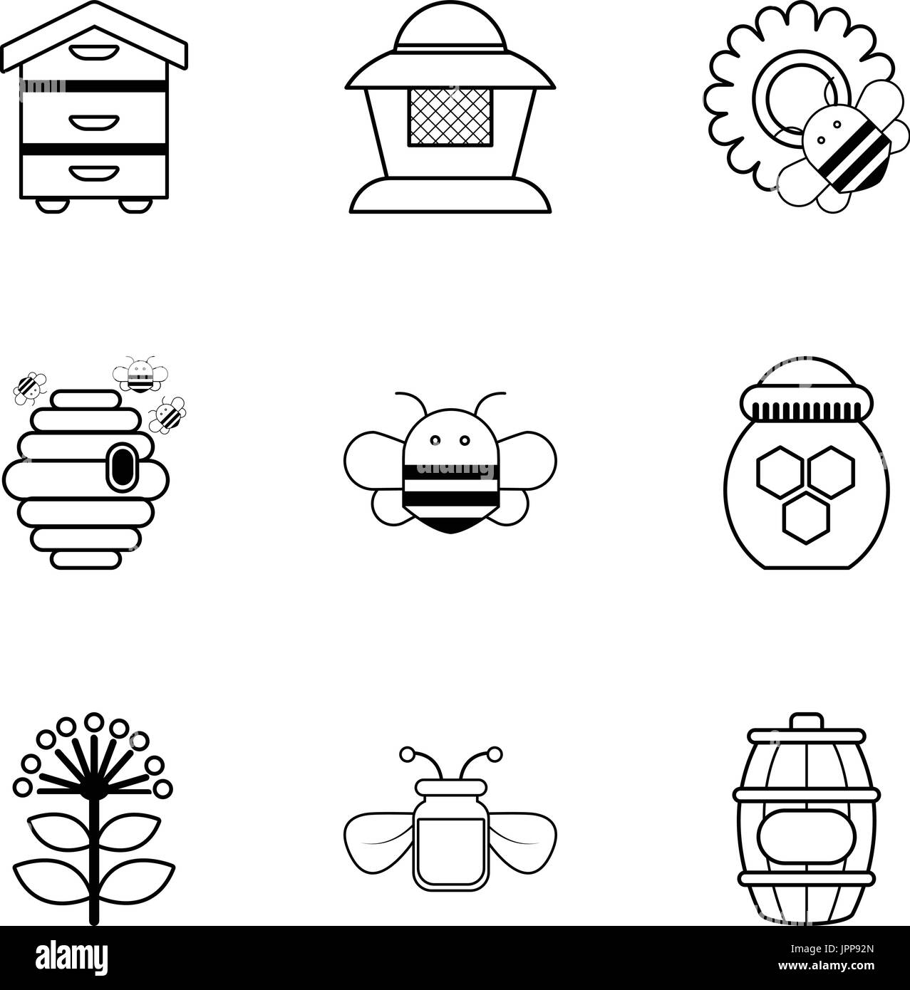Beekeeping icons set, outline style Stock Vector Image & Art - Alamy