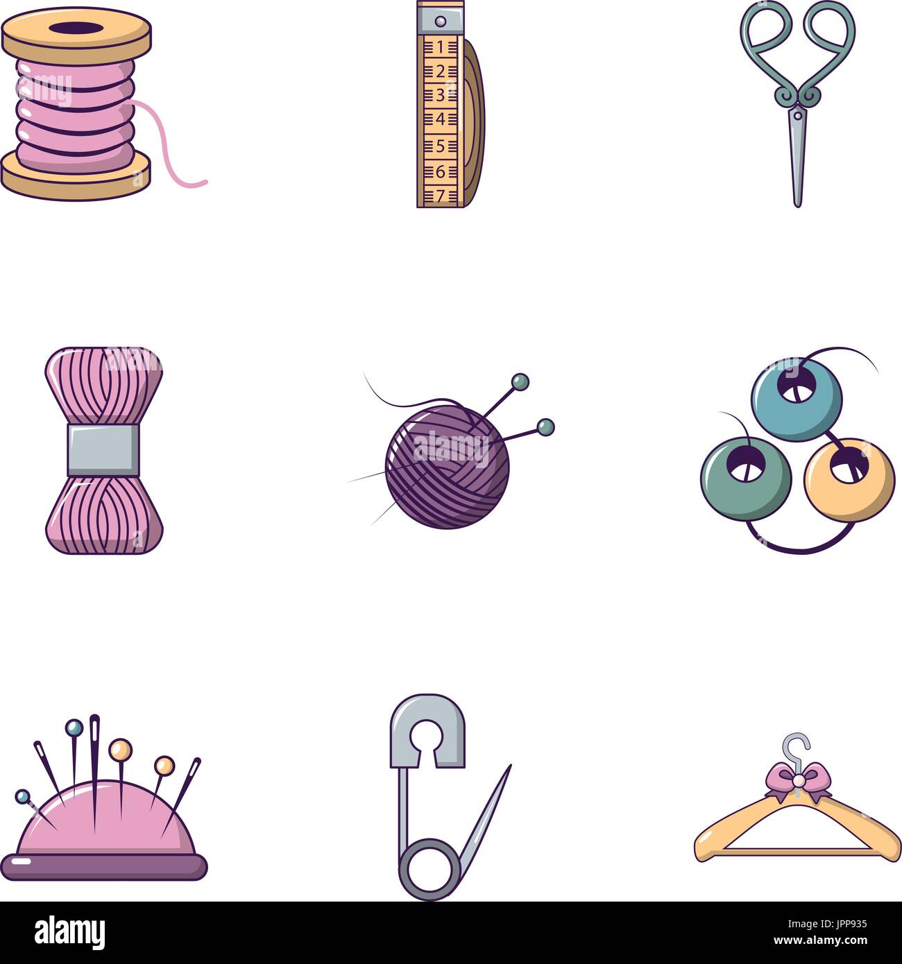 Knitting tools icons set, flat style Stock Vector Image & Art - Alamy