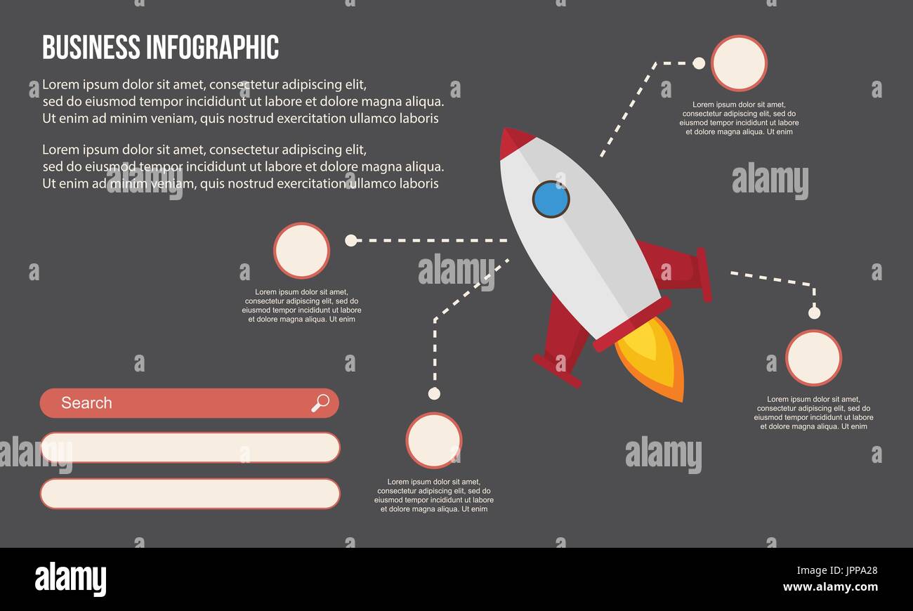 Business Infographic with rocket style Stock Vector Image & Art - Alamy
