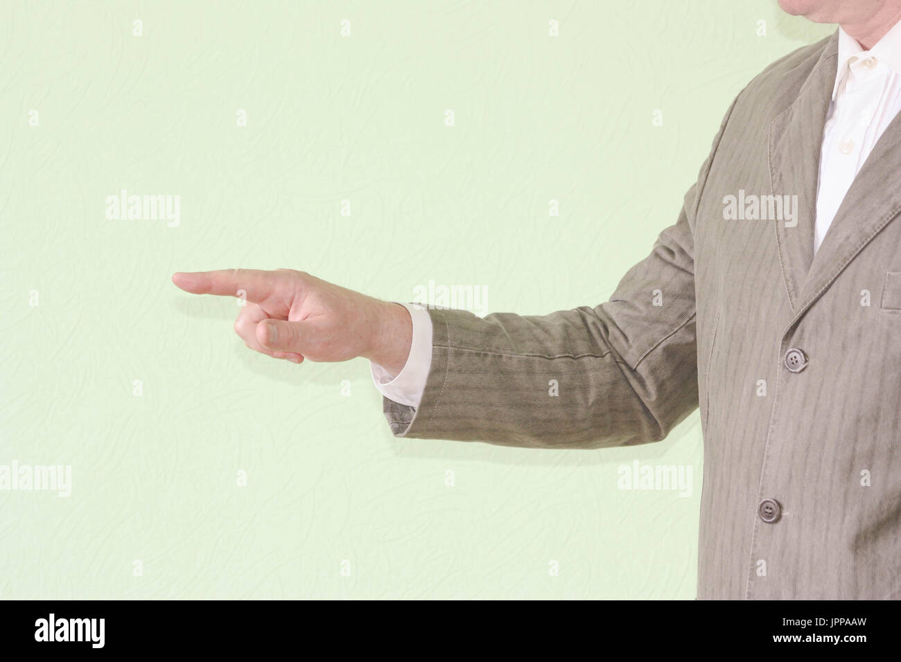 Business concept goal. The man is pointing with his finger. Photo for ...