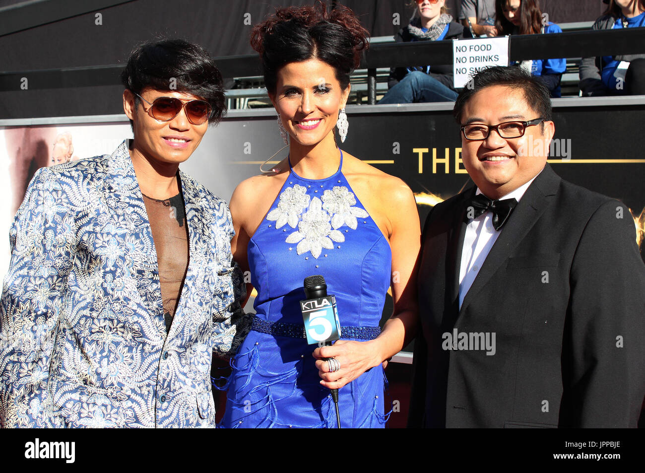(l-r) Hilario Hufana, Lu Parker and Alexis Monsanto on the red carpet ...