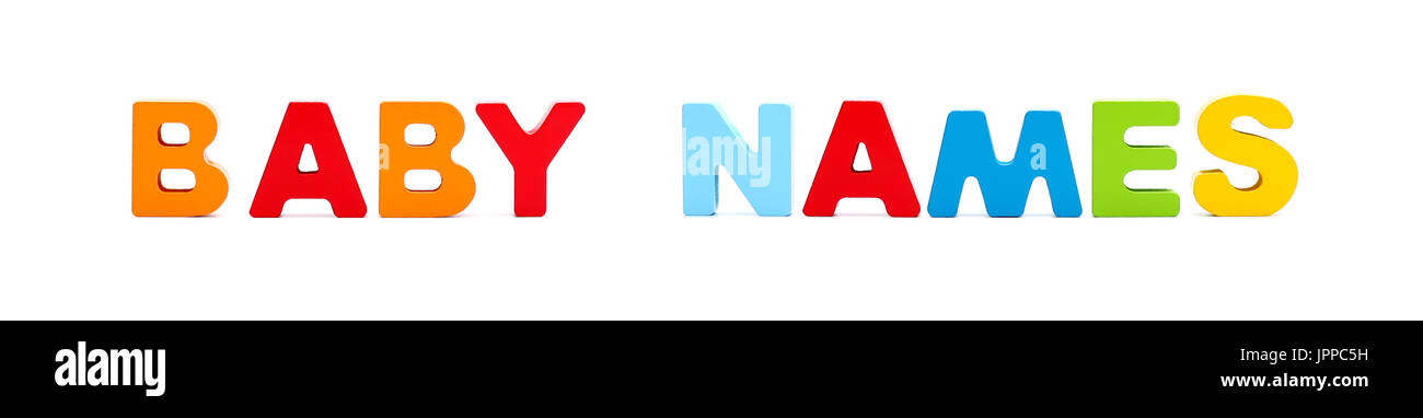 Baby Names spelled out in block letters Stock Photo - Alamy