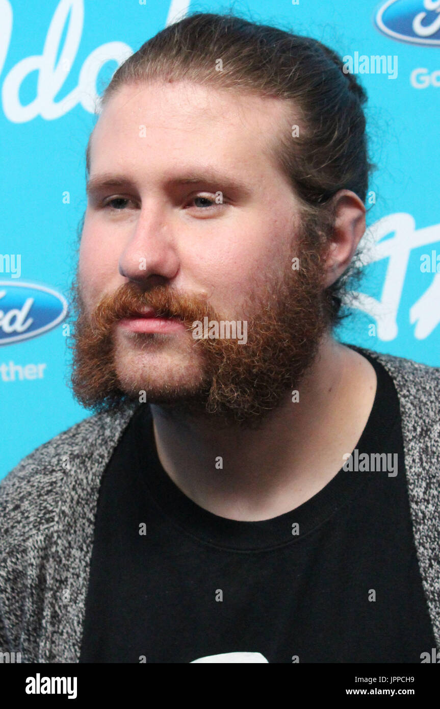 Casey Abrams in the press tent of "American Idol" Season 12 Top 9 ...