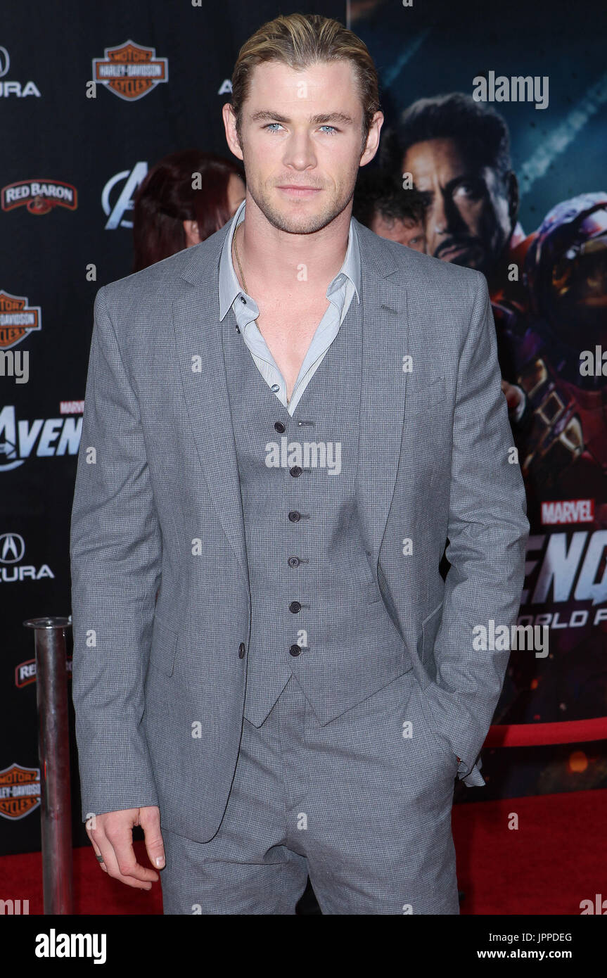 Chris Hemsworth at the World Premiere of "The Avengers" held at the El ...