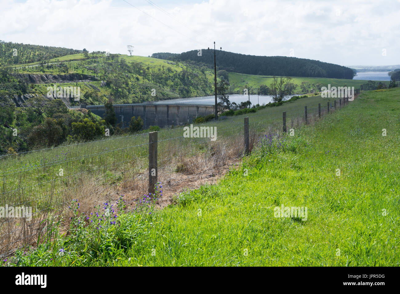 Concrete arch dam of the Myponga Reservoir in Myponga, Fleurieu ...