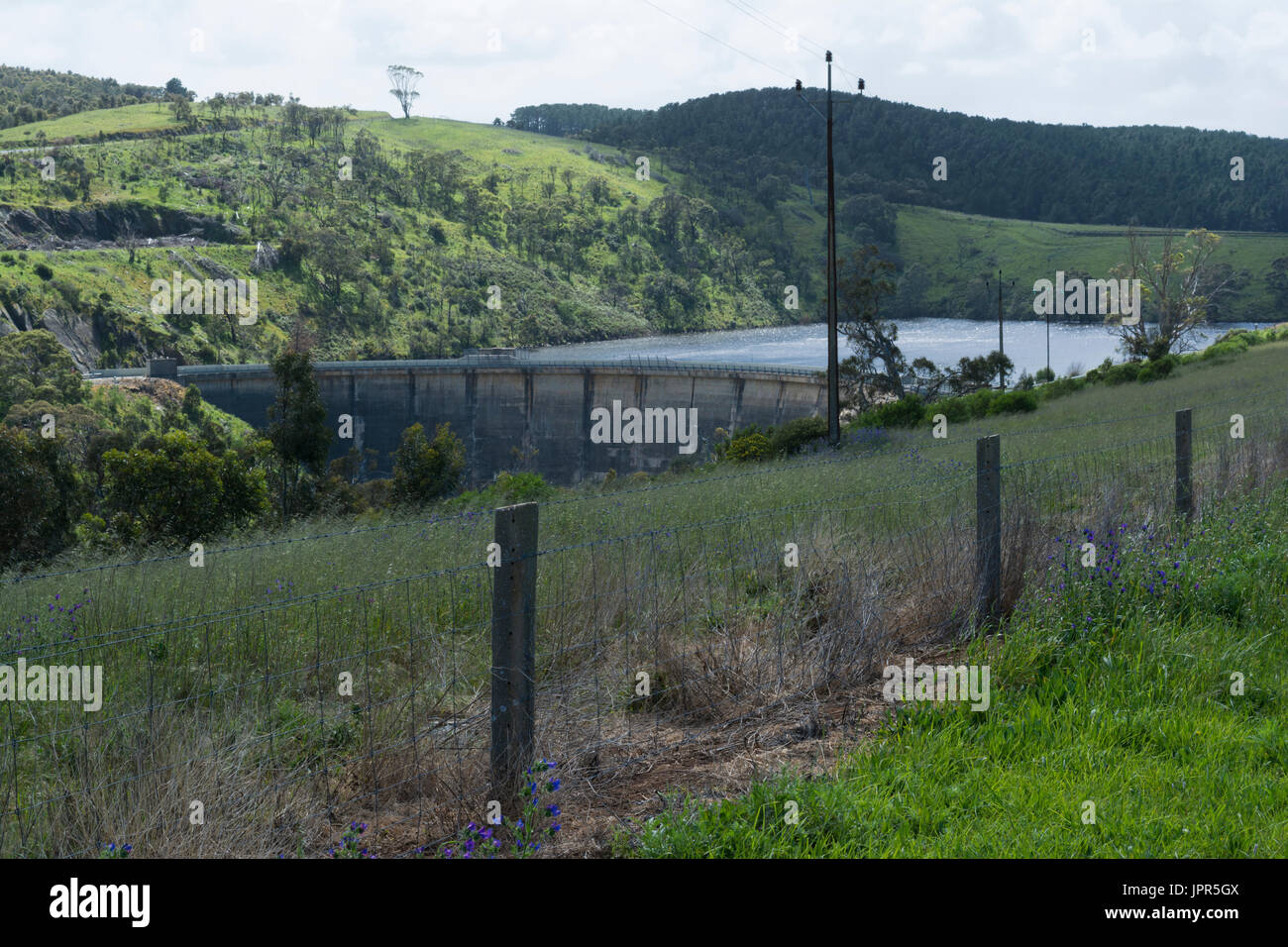 Concrete arch dam of the Myponga Reservoir in Myponga, Fleurieu ...
