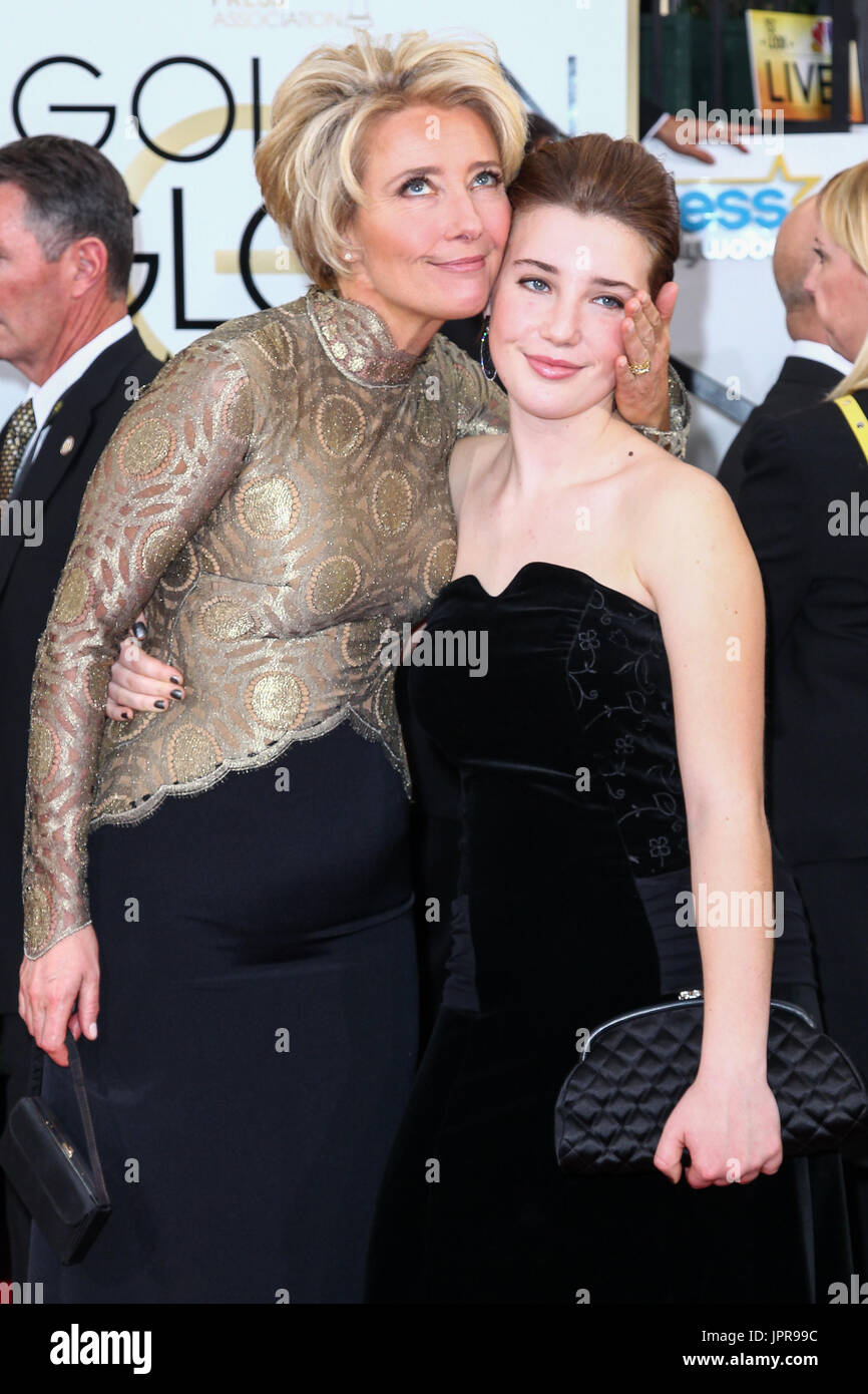 Emma Thompson and Gaia Romilly Wise arrives at the 71st Annual Golden ...