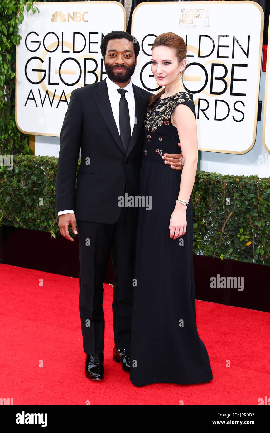 Chiwetel Ejiofor and Sari Mercer arrives at the 71st Annual Golden ...