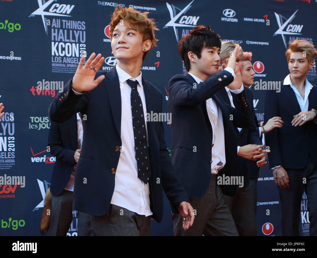 EXO, EXOM and EXOK arrives on the red carpet for the "KCON 2013 M ...