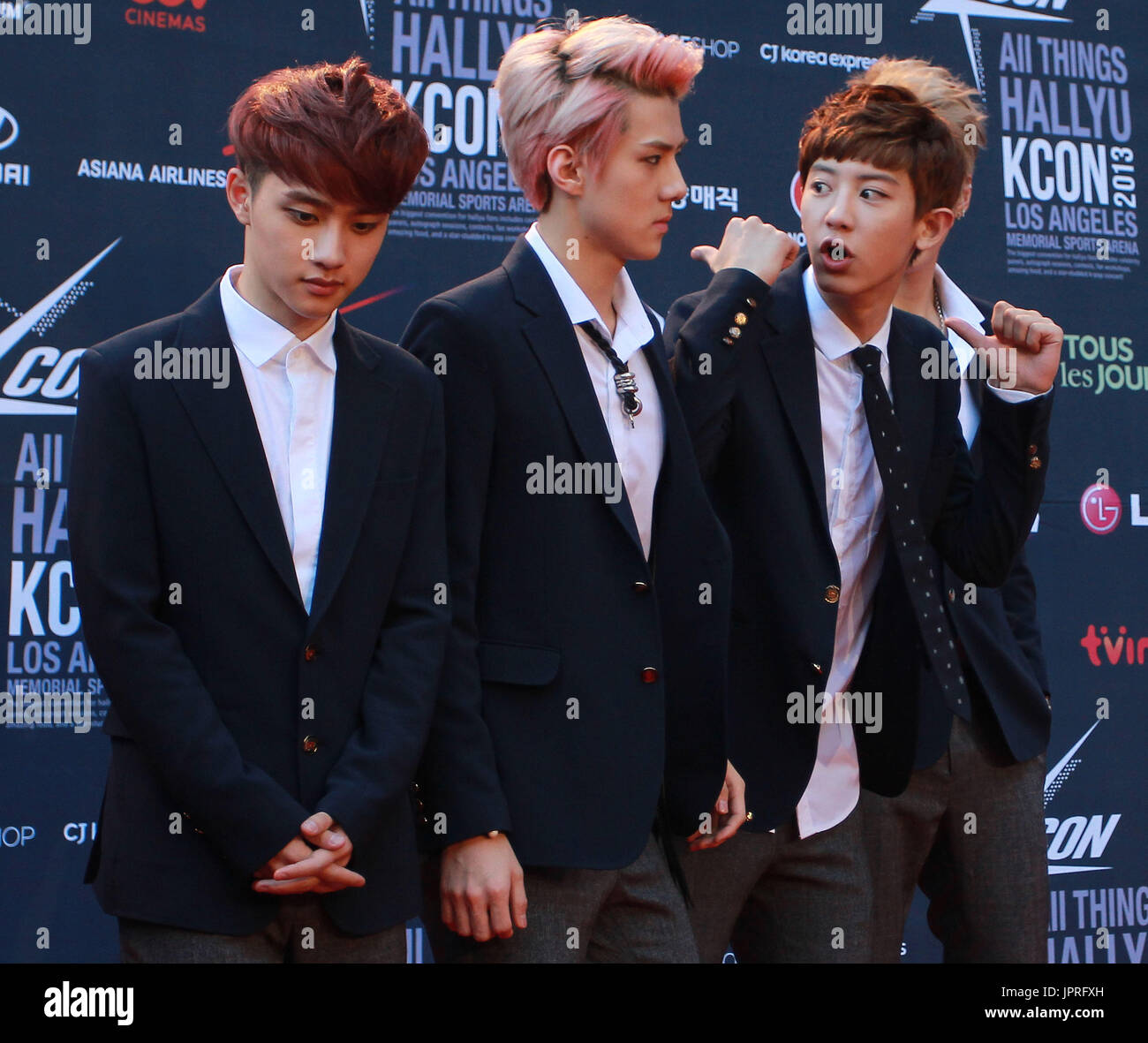 EXO, EXOM and EXOK arrives on the red carpet for the "KCON 2013 M ...